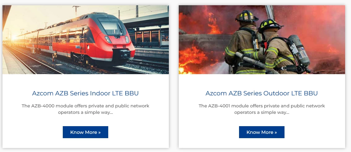 Azcom LTE Baseband Units indoor and outdoor